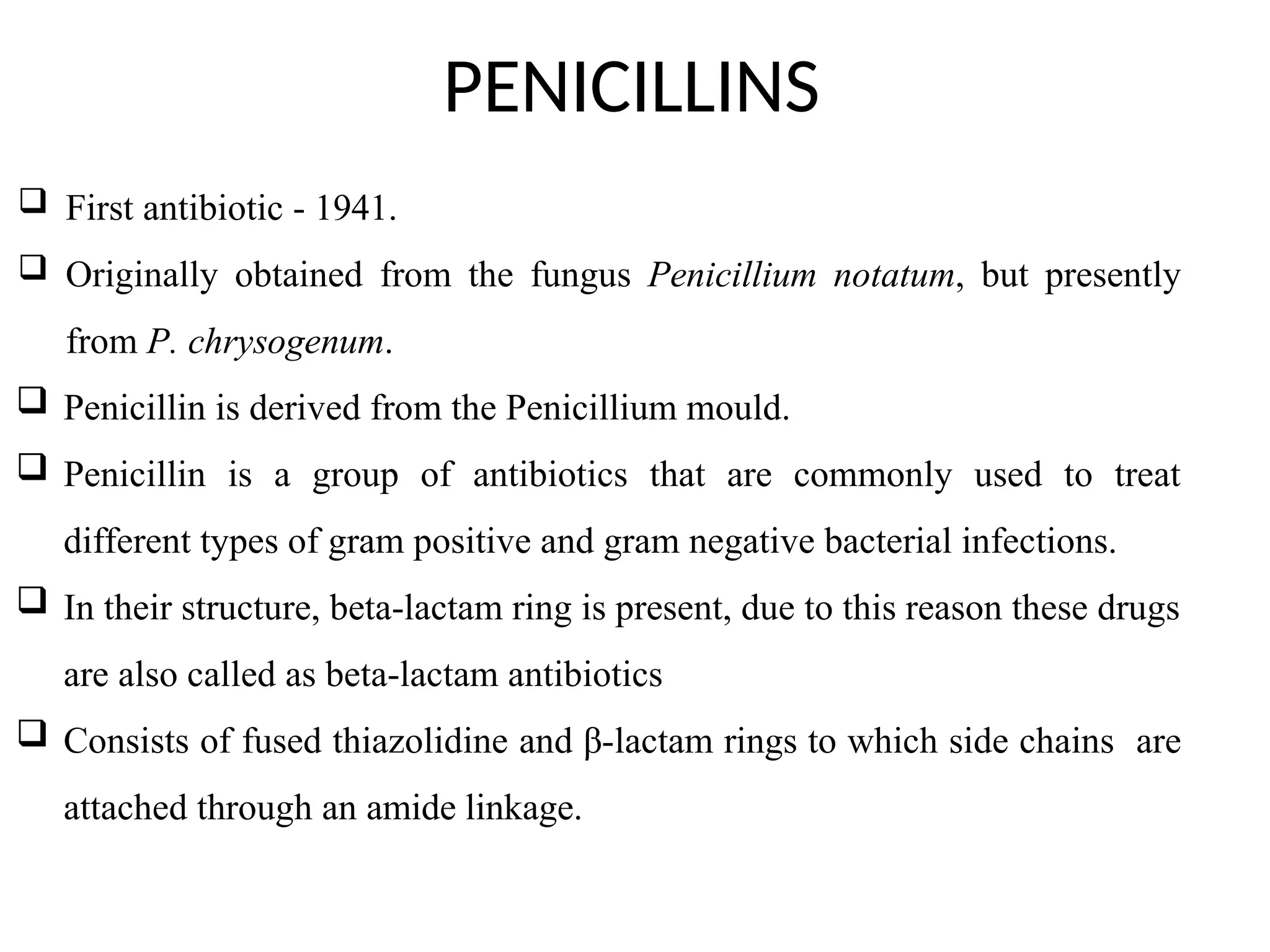 Penicillins.pptx Antibiotics-Medicinal Chemistry | PPTX