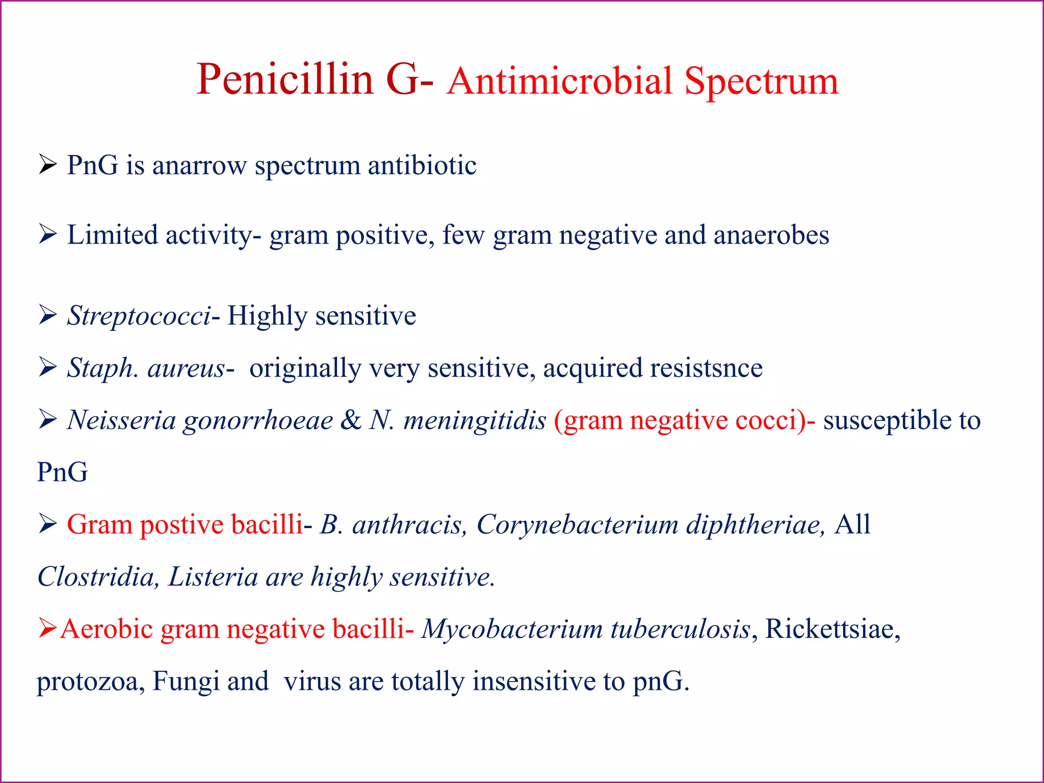 Penicillins- Mechanism of action, Antimicrobial spectrum ...