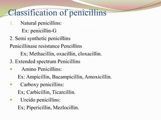 Penicillins, cephalosporins, amido penicillins | PPTX