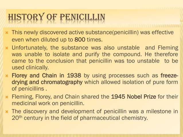 Story of penicillin | PPTX | Chemistry | Science
