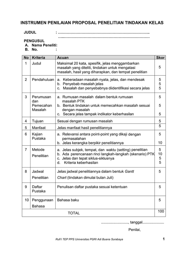 Penilaian ptk-peserta | PDF