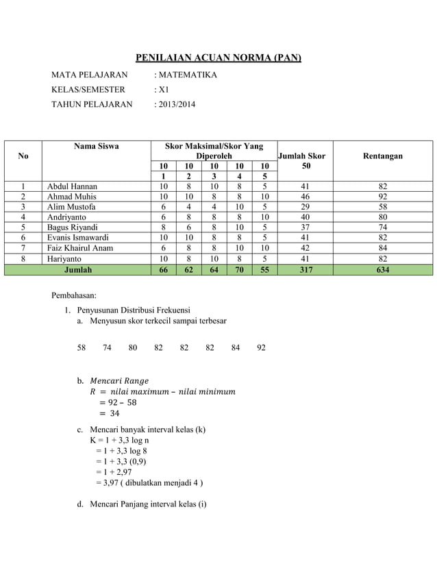 Penilaian Acuan Patokan (PAP) dan Penilaian Acuan Norma (PAN) | PDF