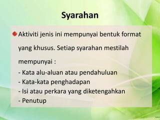Penilaian aktiviti bahasa .syarahan | PPT