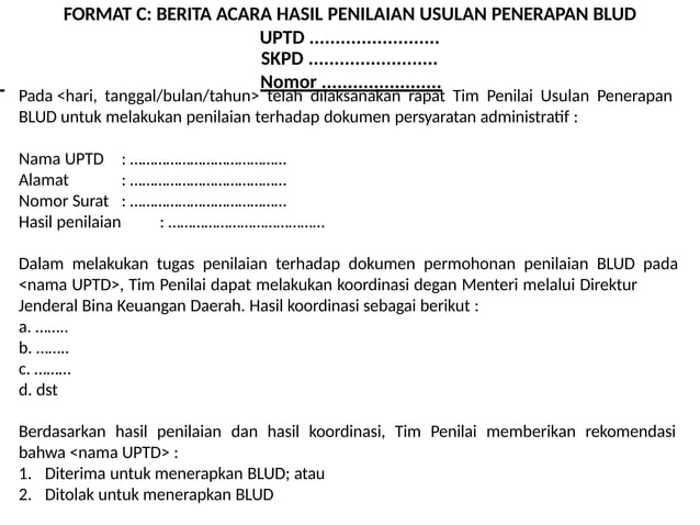 Penilaian dan Penetapan BLUD PUSKESMASpptx | PPTX