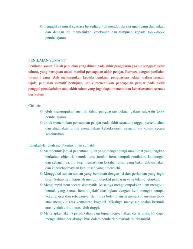 Penilaian formatif & sumatif | DOC