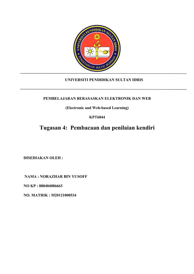 Penilaian kendiri-Tugasan 4 | PDF