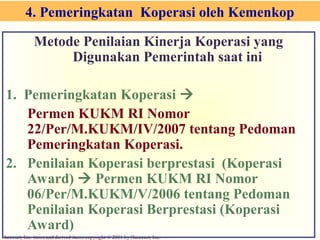 Penilaian Kinerja Koperasi berdasarkan format ptp | PPT