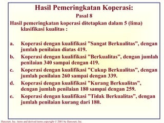 Penilaian Kinerja Koperasi berdasarkan format ptp | PPT