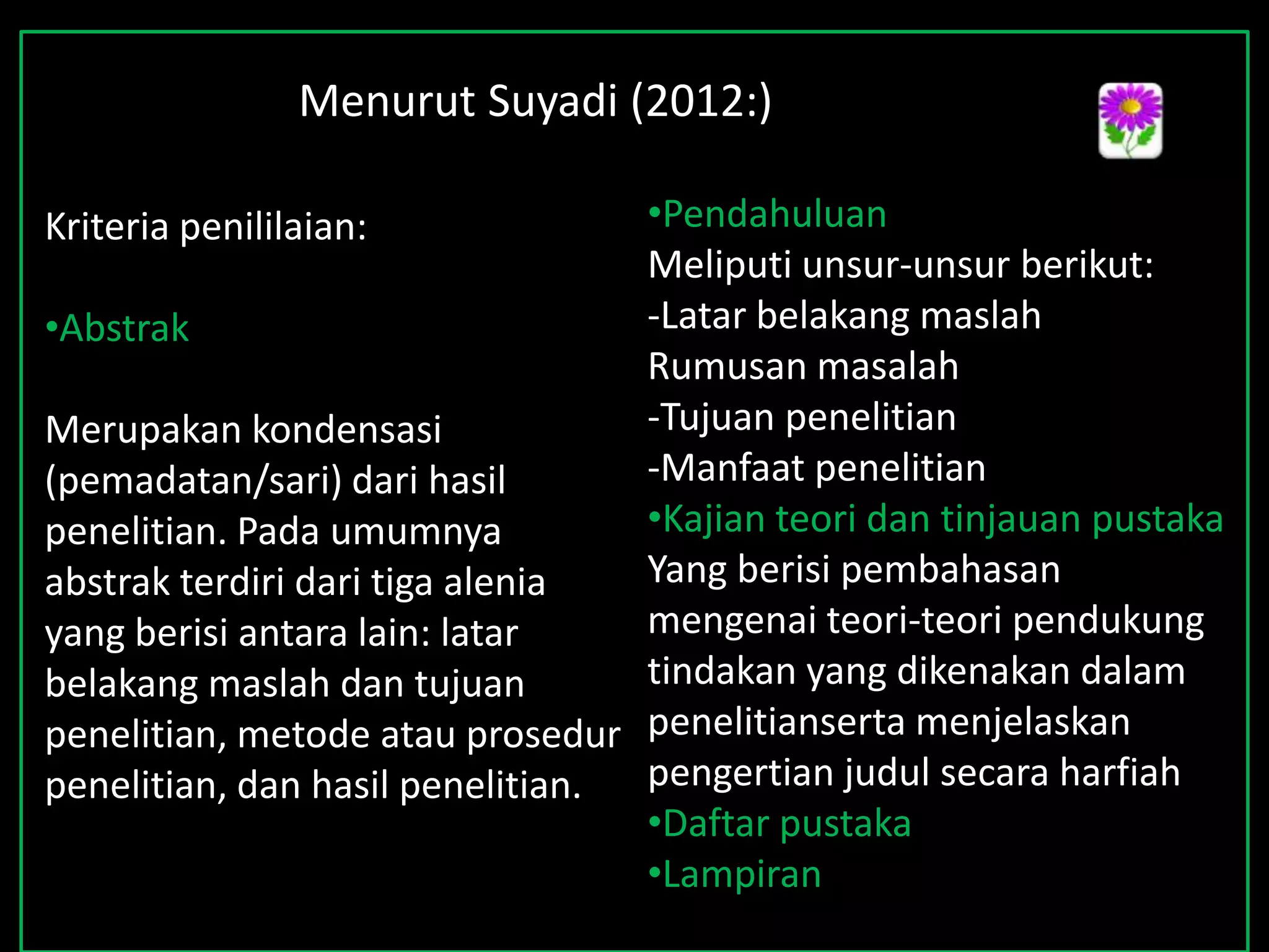 Penilaian laporan hasil penelitian tindakan kelas | PPTX