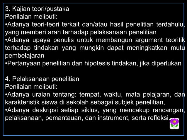 Penilaian laporan hasil penelitian tindakan kelas | PPTX