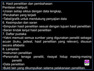 Penilaian laporan hasil penelitian tindakan kelas | PPTX