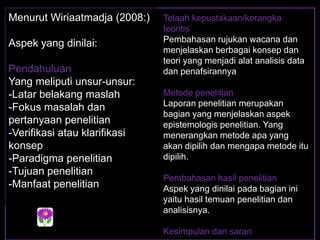 Penilaian laporan hasil penelitian tindakan kelas | PPTX