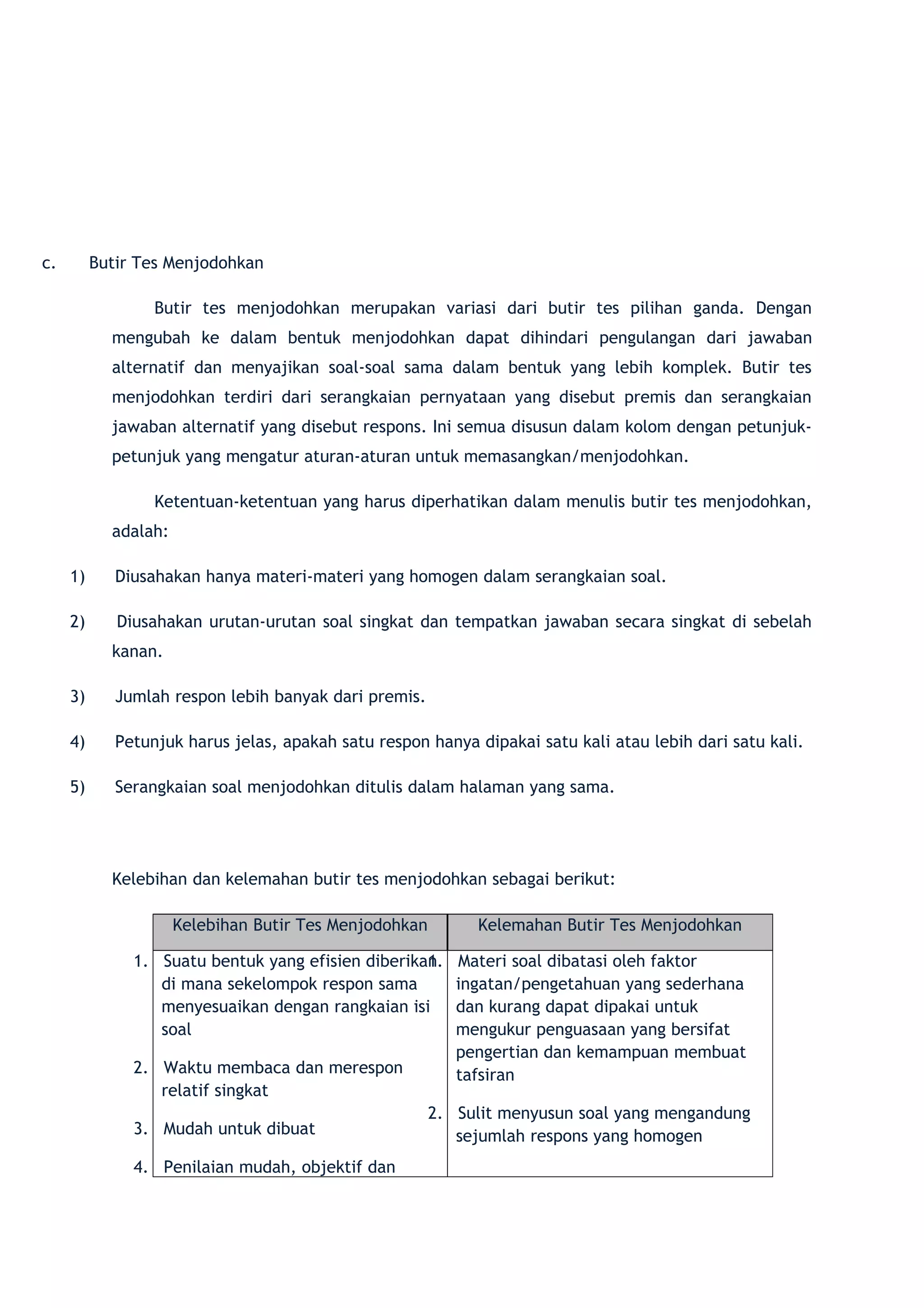 Penilaian pembelajaran matematika | DOC