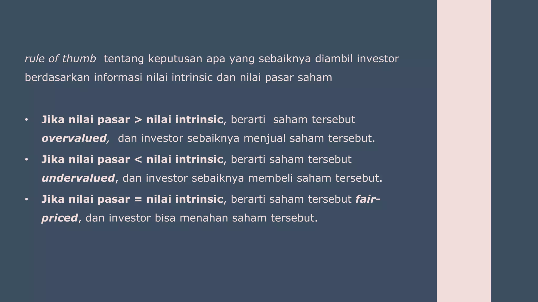 Penilaian saham dan valuasinya | PPTX
