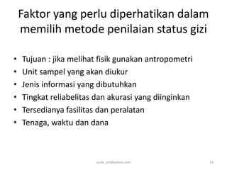 PENILAIAN STATUS gizi abcdefghijklmnopqr | PPT