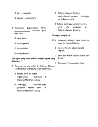 Penilaian Sumatif Bahasa Melayu Tahun 6 | PDF