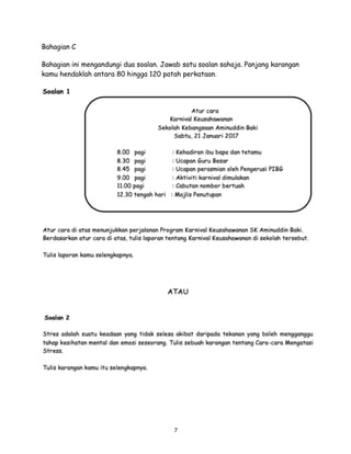 Penilaian Sumatif Bahasa Melayu Tahun 6 | PDF