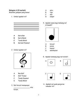 Penilaian Sumatif Muzik Tahun 6 | PDF