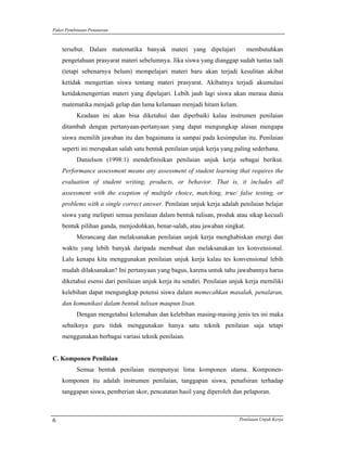 PENILAIAN UNJUK KERJA MATEMATIKA | PDF