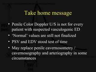 Penile Color Doppler Evaluation for Erectile Dysfunction | PPT