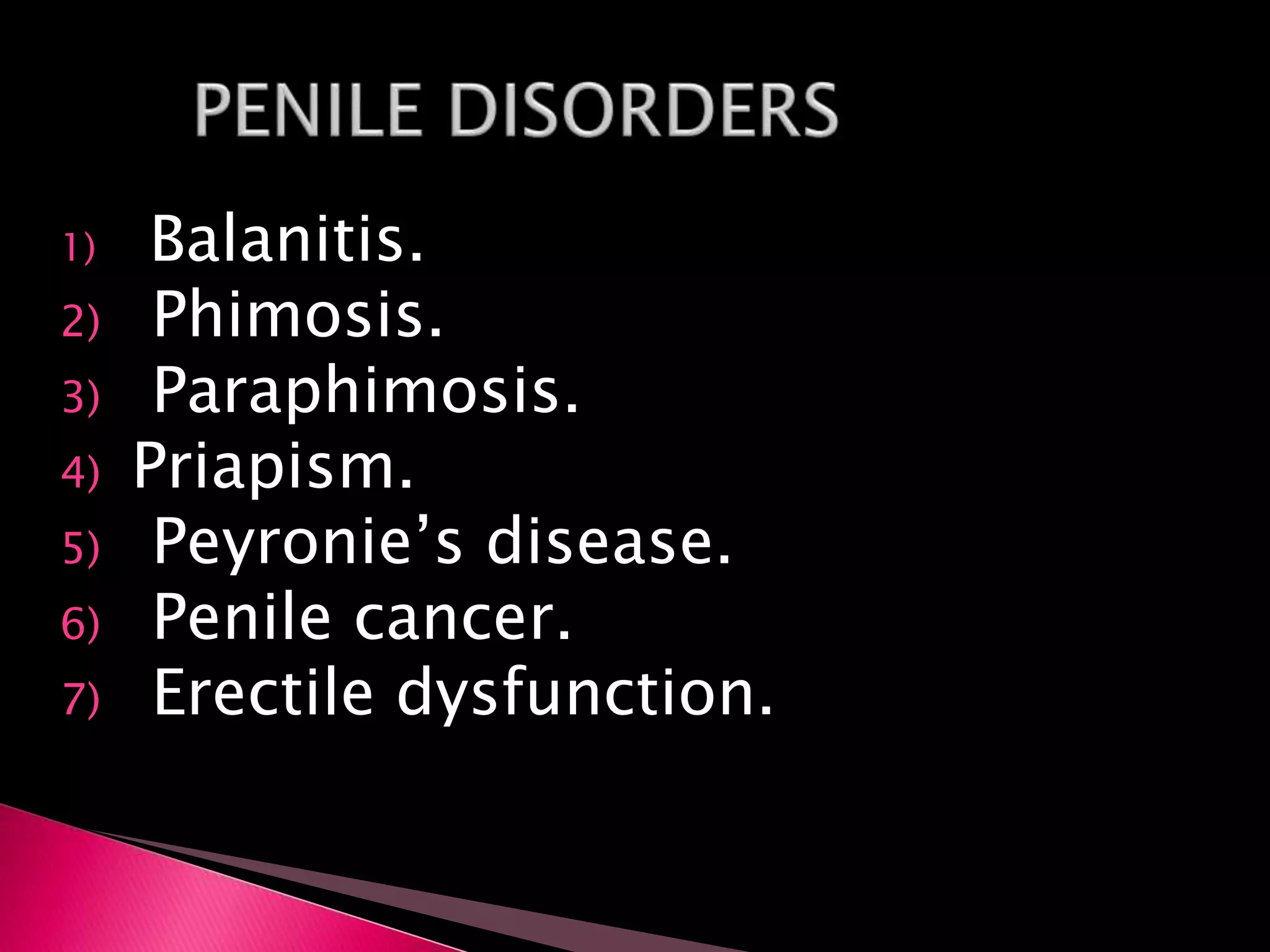 Penile disorders | PPTX