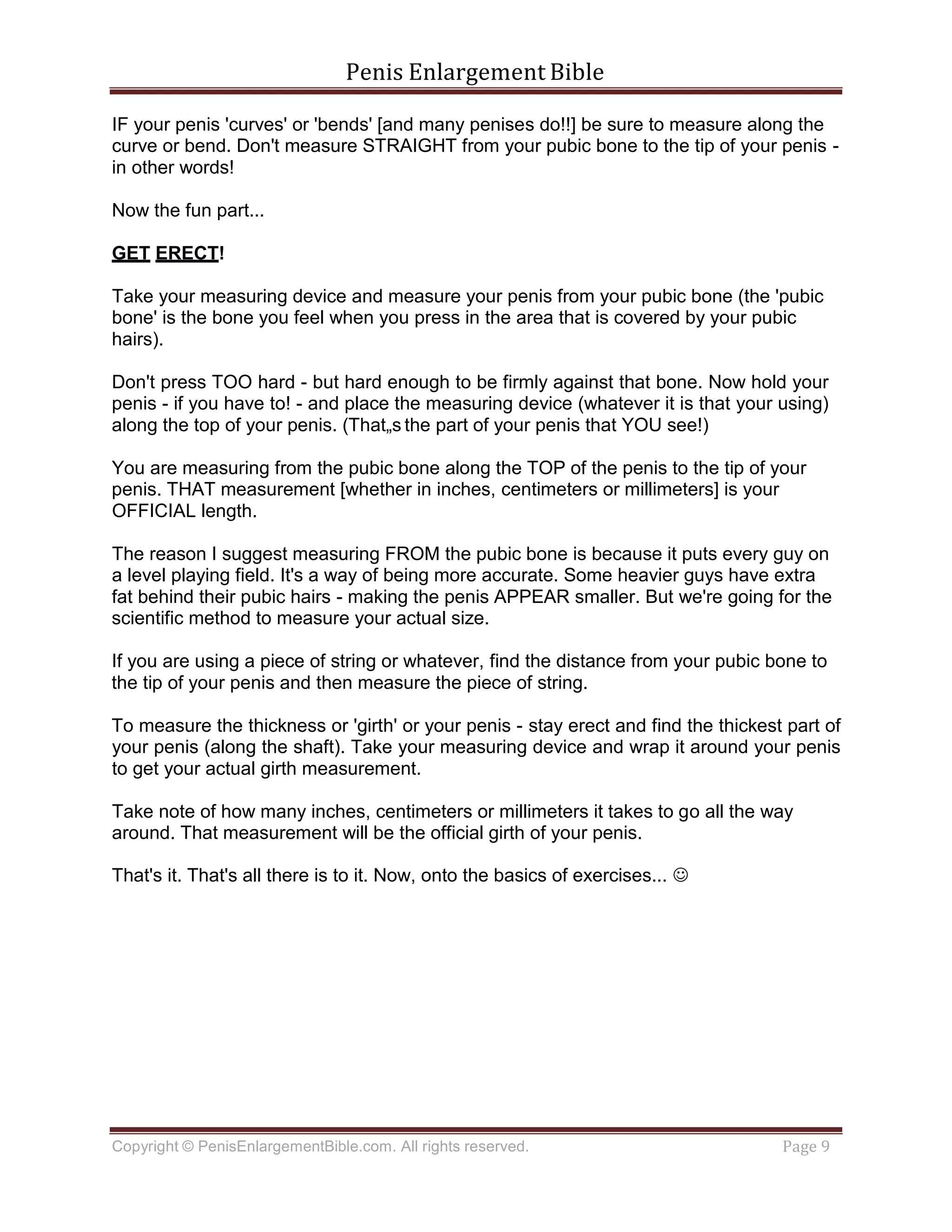 Penile Size Chart | PDF