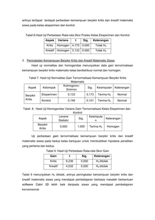 Peningkatan kemampuan berpikir kritis | PDF