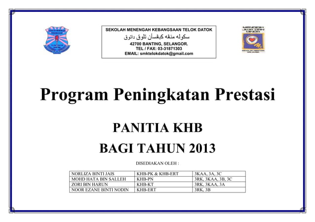 Peningkatan prestasi 2013 khb | DOCX
