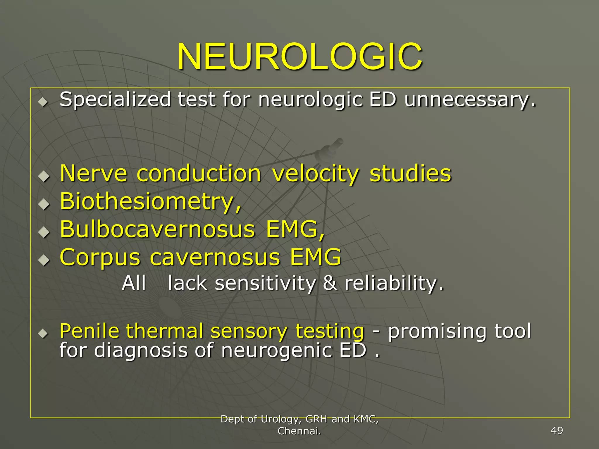 Penis: erectile dysfunction( ed)- evaluation | PDF