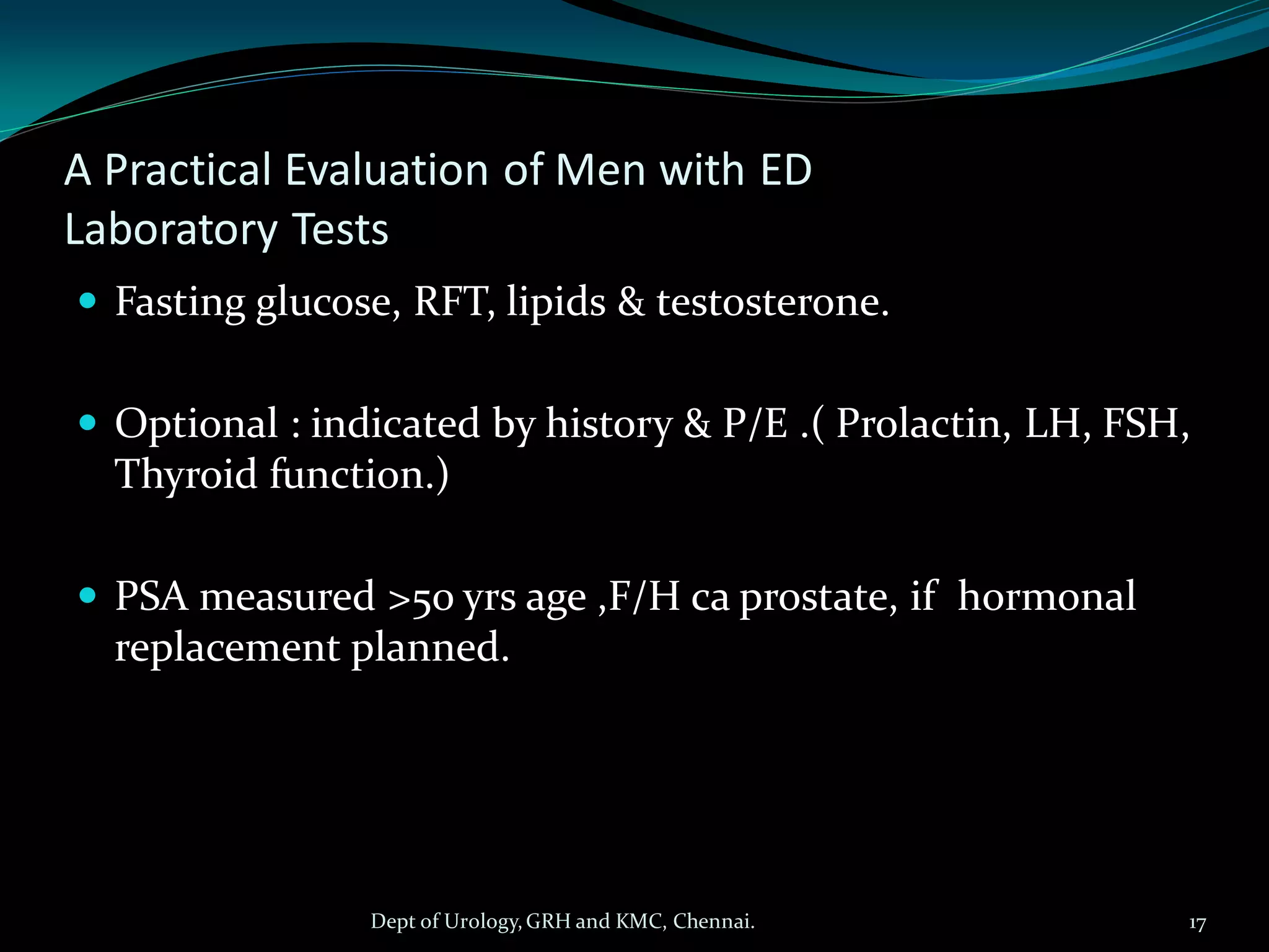 Penis ed- evaluation and non surgical management | PPT