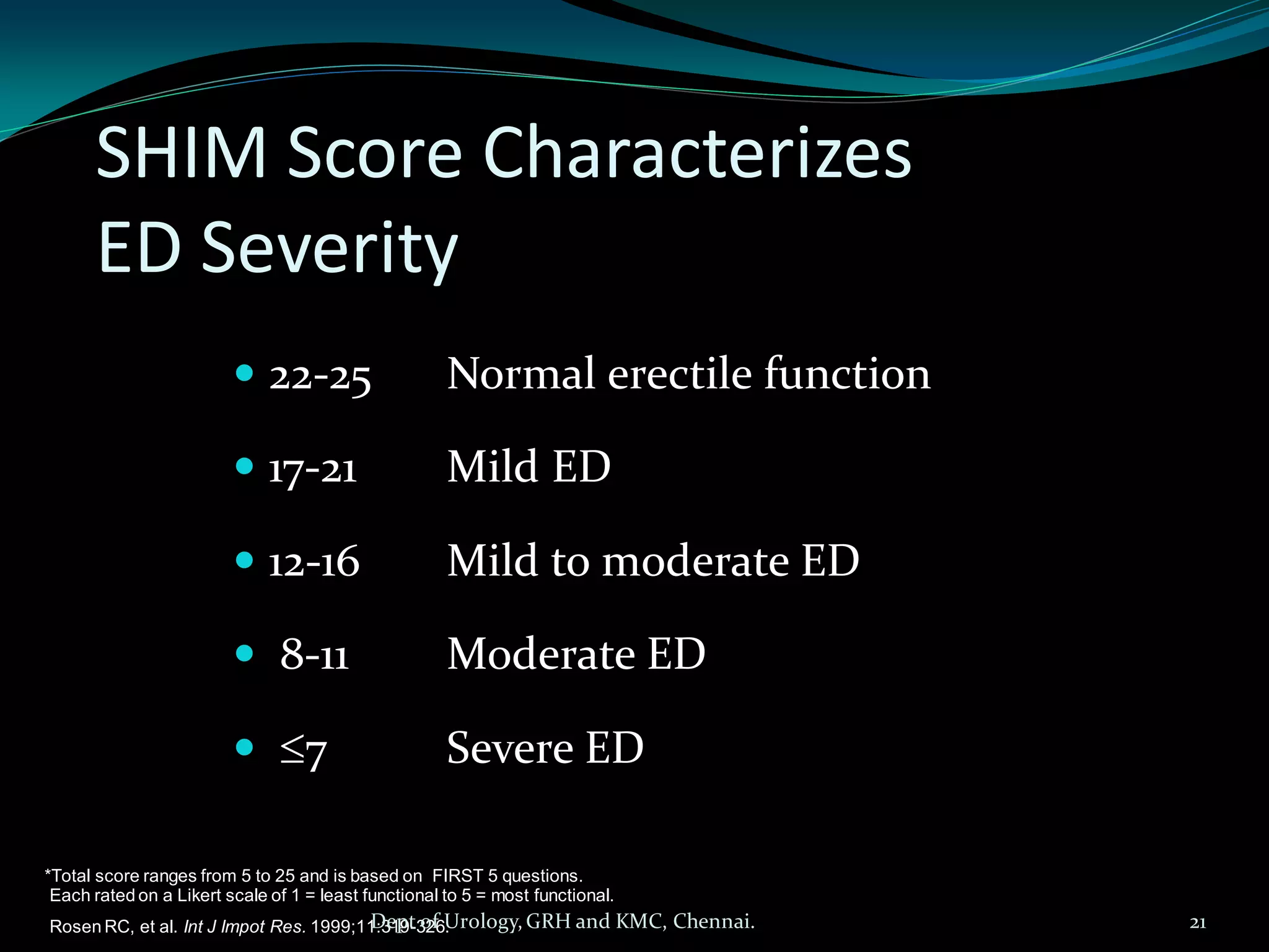 Penis ed- evaluation and non surgical management | PPT