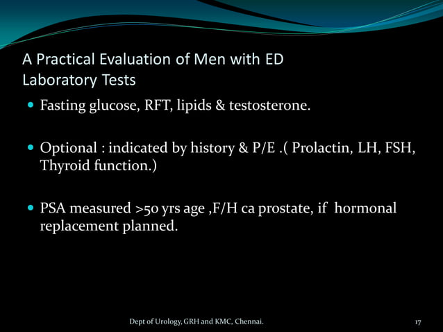 Penis ed- evaluation and non surgical management | PPT
