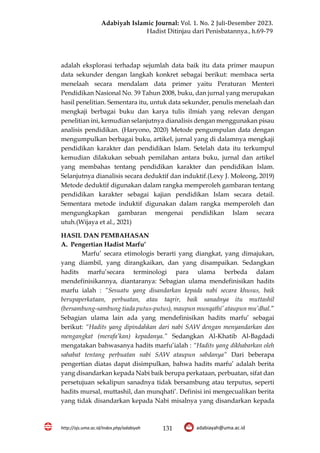 PEMBAGIAN hadits ditinjau dari segi penisbatan | PDF