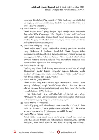 PEMBAGIAN hadits ditinjau dari segi penisbatan | PDF