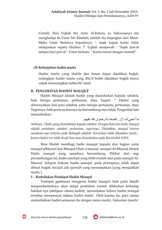 PEMBAGIAN hadits ditinjau dari segi penisbatan | PDF