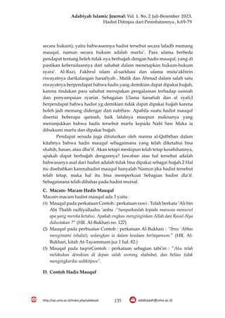 PEMBAGIAN hadits ditinjau dari segi penisbatan | PDF
