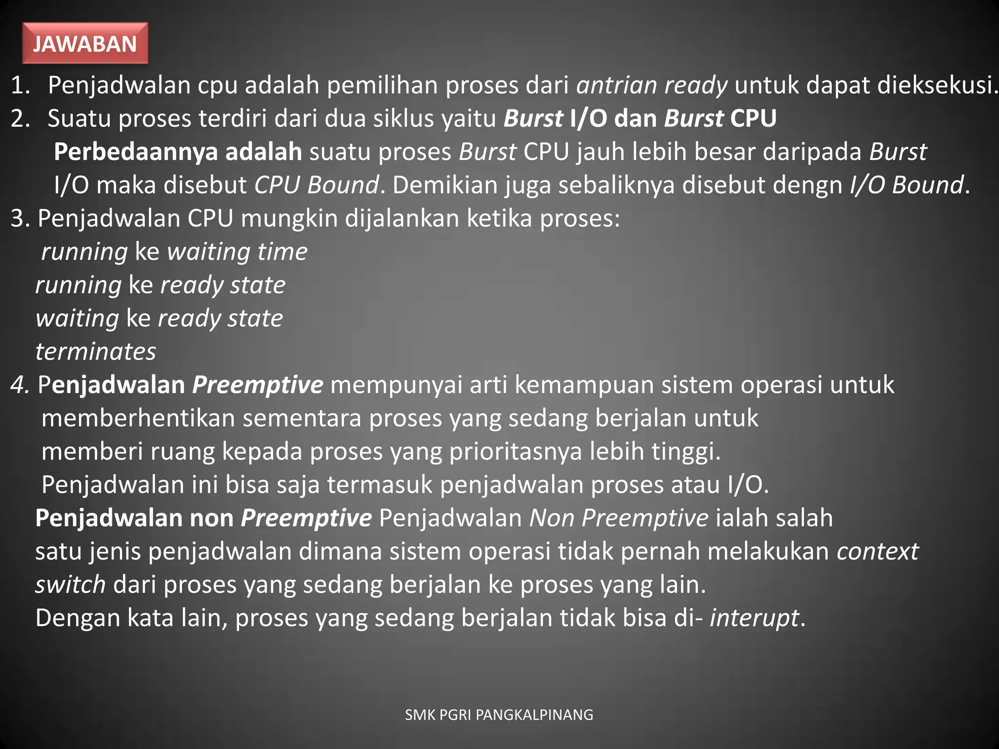 Penjadwalan cpu blog | PPSX