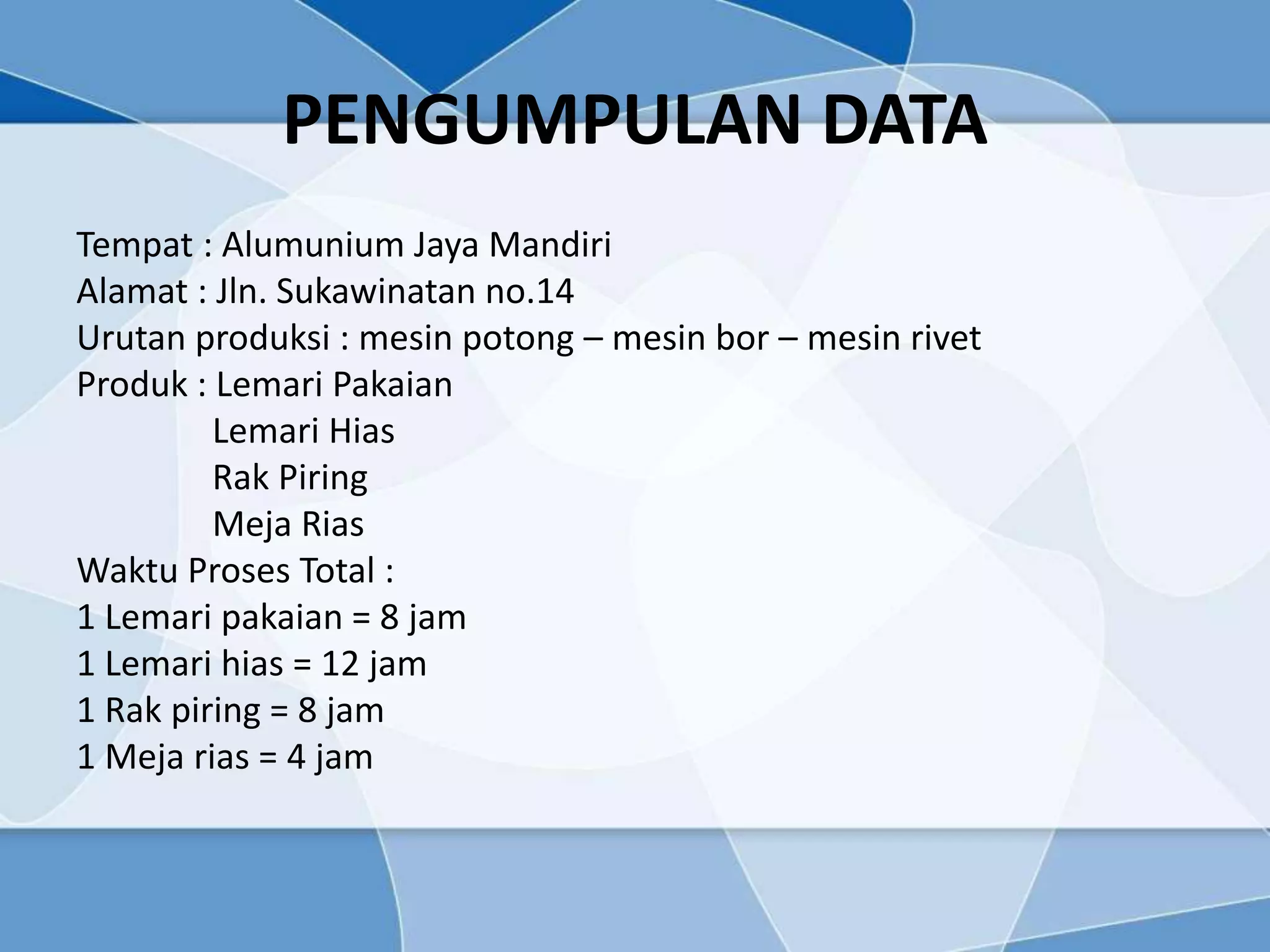 PENJADWALAN PRODUKSI JOB SHOP MENGGUNAKAN METODE ACTIVE SCHEDULE (STUDI ...