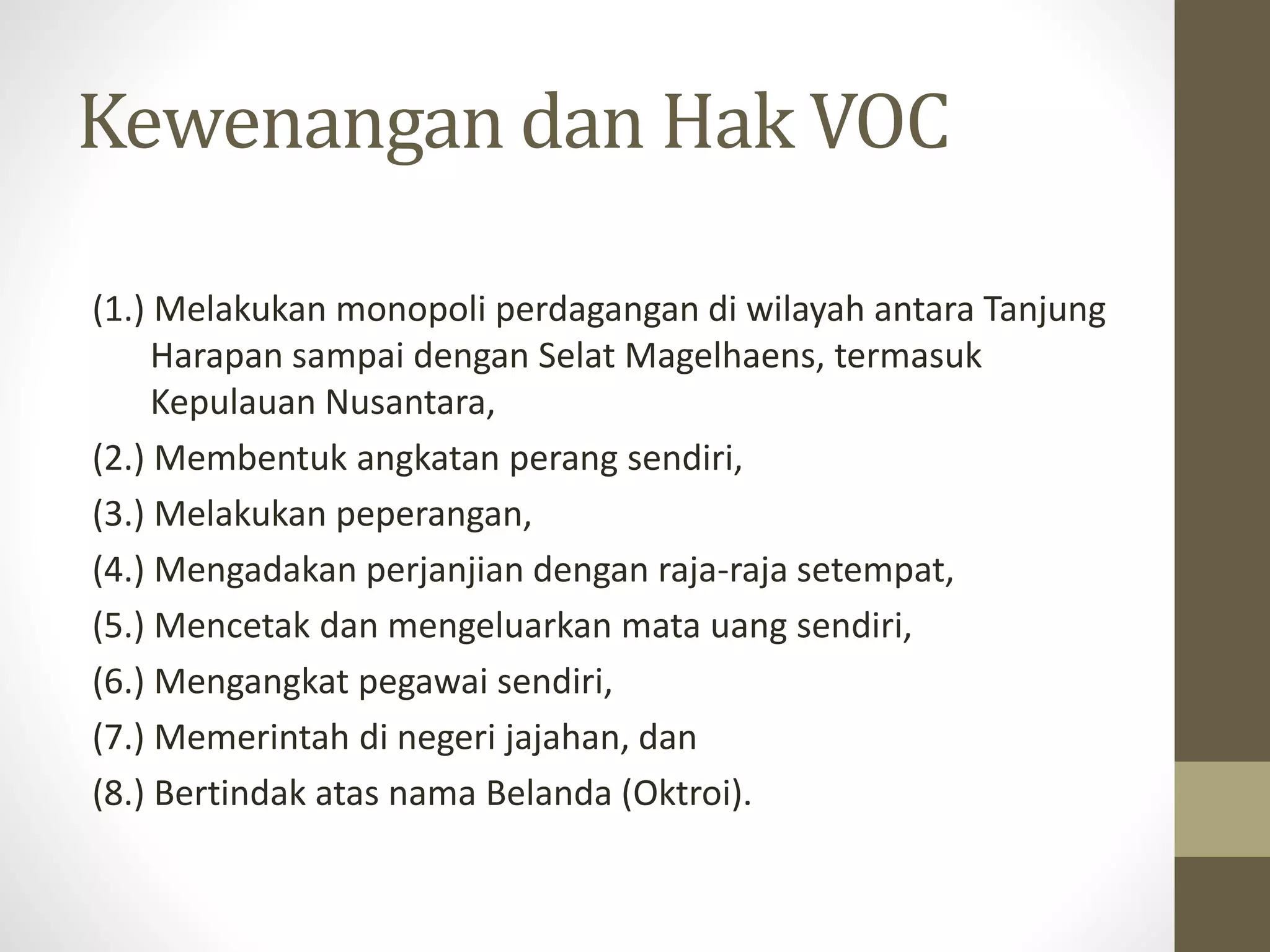 Penjajahan VOC dan Reaksi Bangsa Indonesia | PPTX