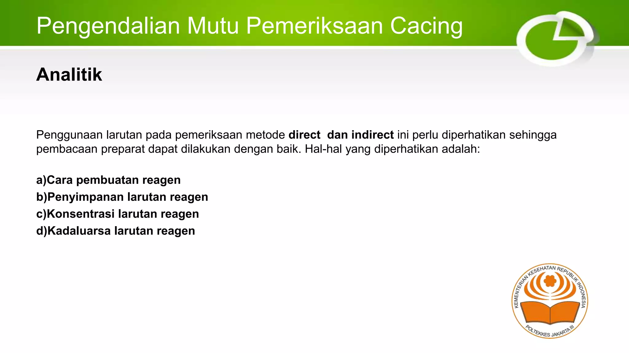 PENJAMINAN MUTU PEM TELUR CACING KELOMPOK 1.pptx