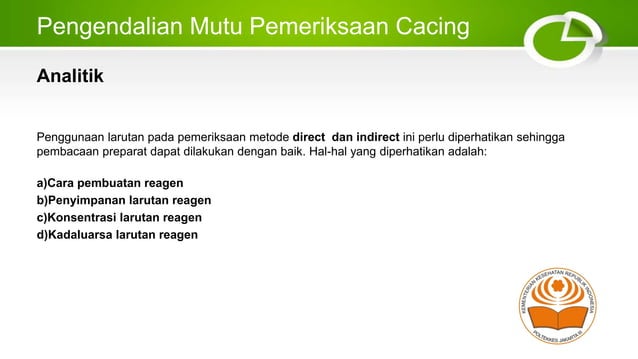 PENJAMINAN MUTU PEM TELUR CACING KELOMPOK 1.pptx