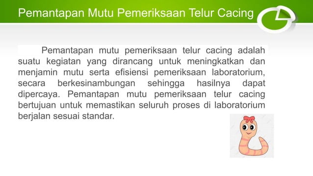PENJAMINAN MUTU PEM TELUR CACING KELOMPOK 1.pptx