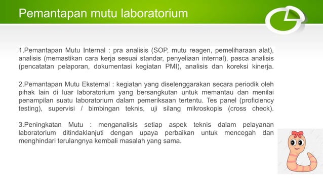 PENJAMINAN MUTU PEM TELUR CACING KELOMPOK 1.pptx