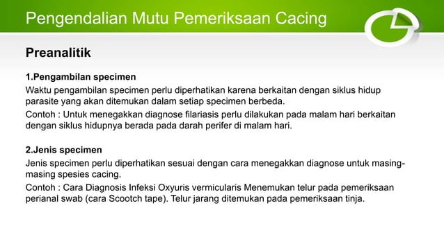 PENJAMINAN MUTU PEM TELUR CACING KELOMPOK 1.pptx