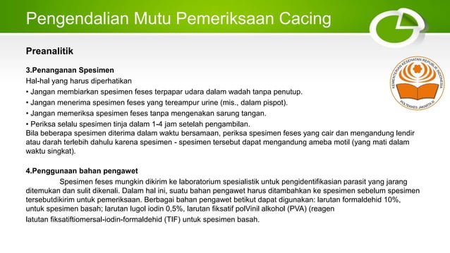 PENJAMINAN MUTU PEM TELUR CACING KELOMPOK 1.pptx