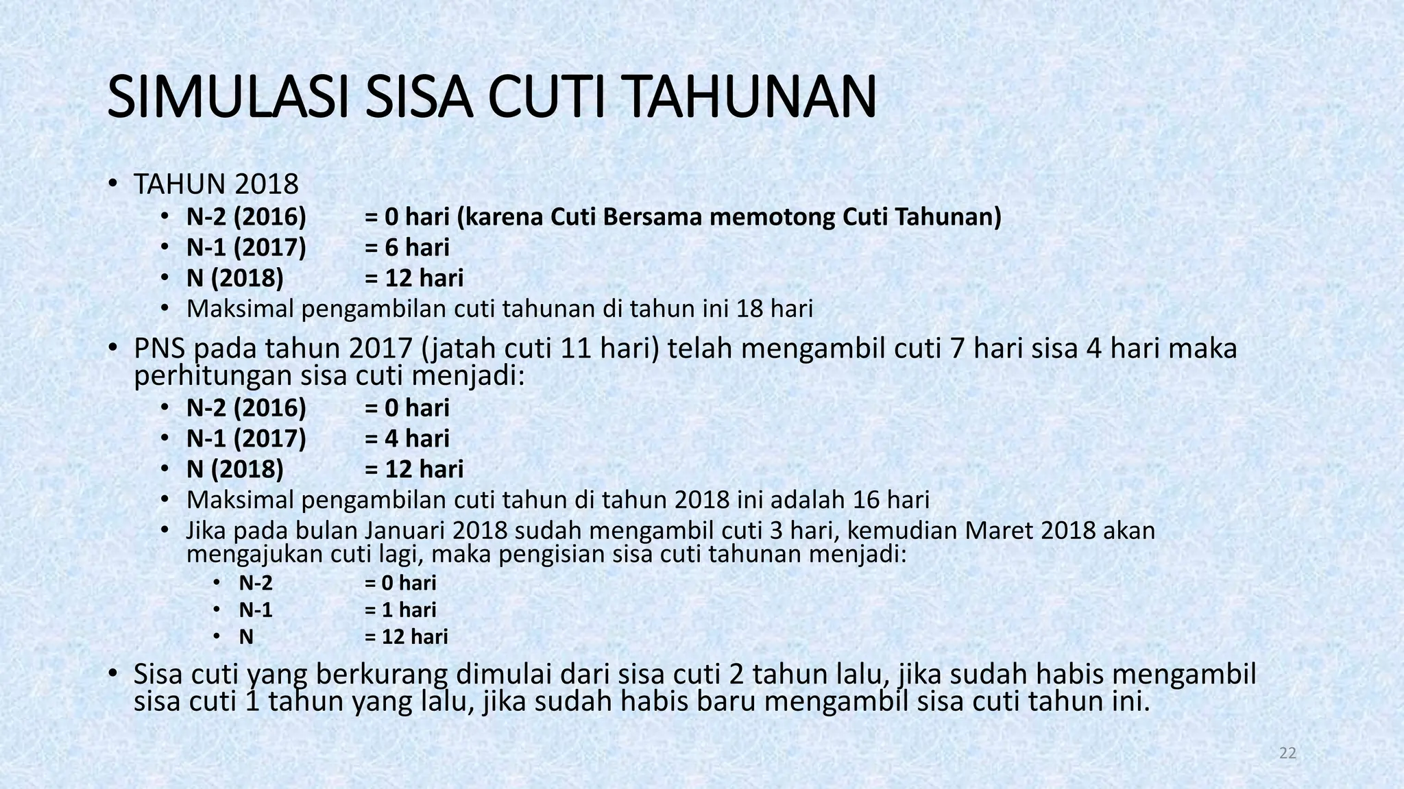 penjelasan-cuti-format-baru berdssarkan peratiran bkn | PPT