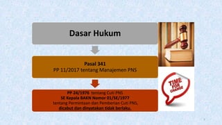penjelasan-cuti-format-baru berdssarkan peratiran bkn | PPTX