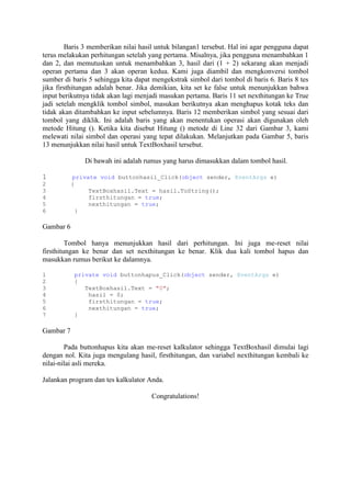 cara membuat kalkulator dengan C# | DOCX