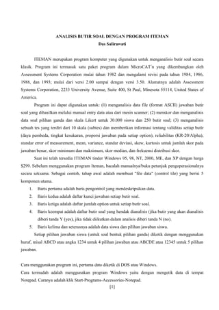 Penjelasan iteman | DOC