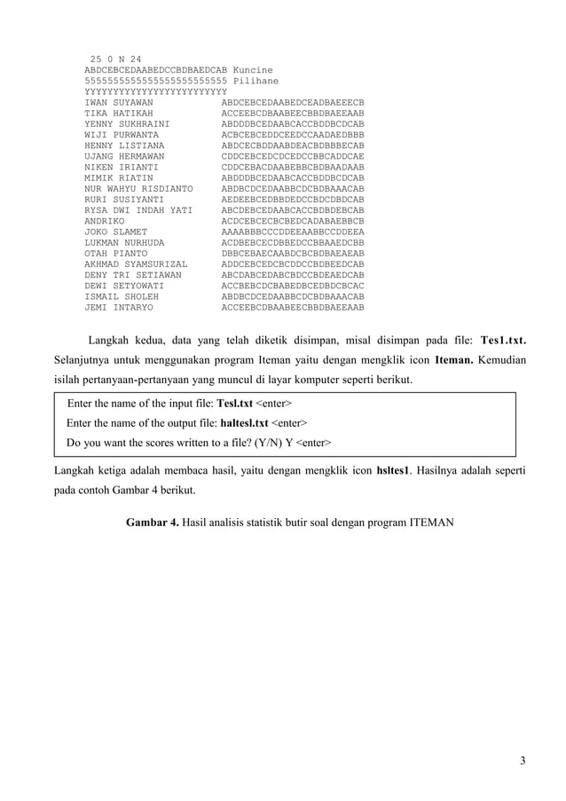 Penjelasan iteman | DOC